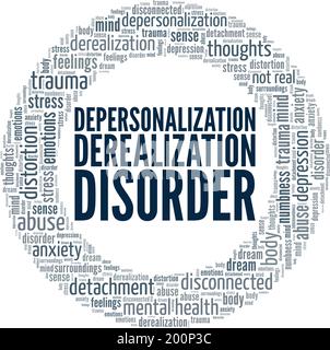 Depersonalization-derealization disorder word cloud conceptual design ...