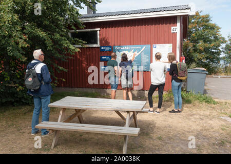 Guide map on Isosaari island in Helsinki Finland Stock Photo - Alamy
