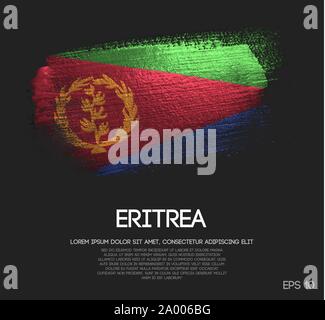 Eritrea brush stroke flag vector background. Hand drawn grunge style Eritrean painted isolated ...