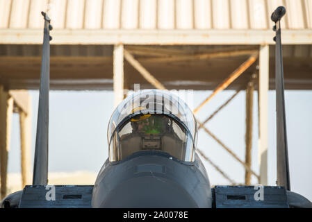 A 336th Expeditionary Fighter Squadron aircrew prepares for flight for ...