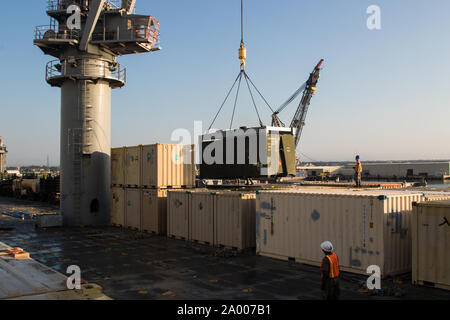 U.S. Navy Sailors with Navy Cargo Handling Battalion 1 and Navy Cargo ...