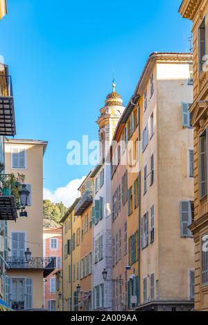 Nice, France, colorful facades, with typical windows and shutters Stock ...