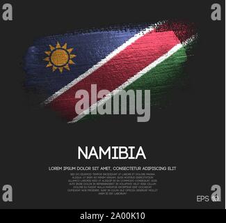 Namibia flag grunge brush and text poster, vector Stock Vector Image ...