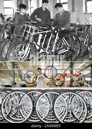 Workers at the assembly line of a bicycle factory Stock Photo - Alamy