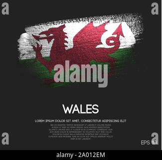 Wales flag vector grunge paint stroke Stock Vector Image & Art - Alamy