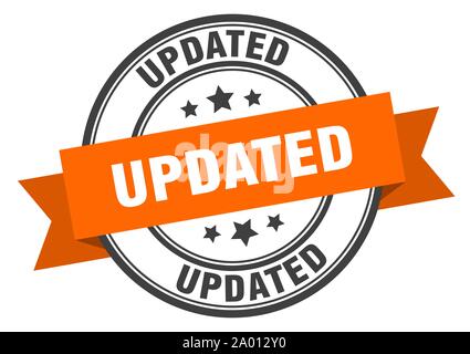 updated ribbon. updated round orange sign. updated Stock Vector Image ...