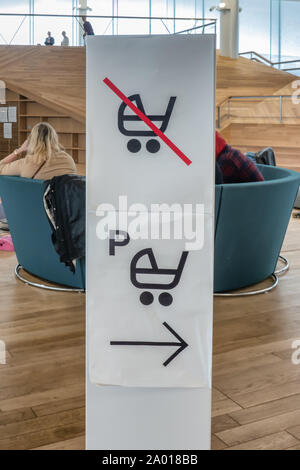 Library Reserved Parking sign in Marlette Michigan USA Stock Photo - Alamy