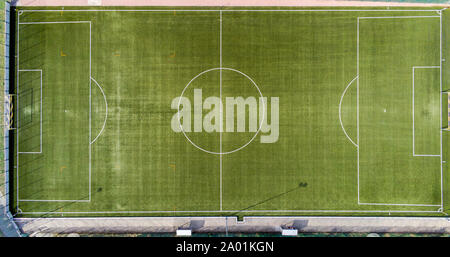 The center circle of the pitch is seen from above prior to the FIFA ...