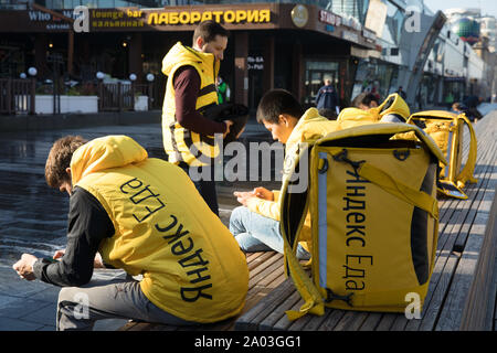 Yandex food delivery service Moscow Stock Photo - Alamy
