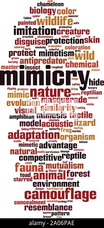 Mimicry word cloud concept. Collage made of words about mimicry. Vector ...