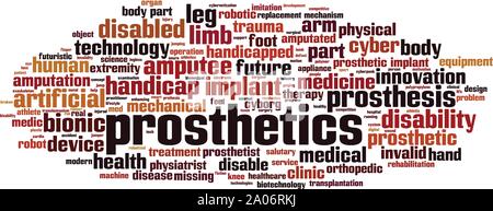 Prosthetics word cloud concept. Collage made of words about prosthetics ...
