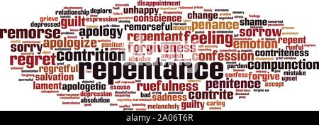 Repentance word cloud concept. Collage made of words about repentance ...