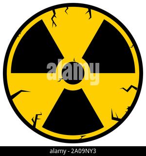 trefoil radiation radioactive nuclear warning symbol distressed grunge ...
