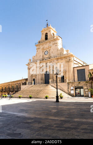 Palazzolo Acreide, Sicily, Italy. The baroque church of St Sebastian ...