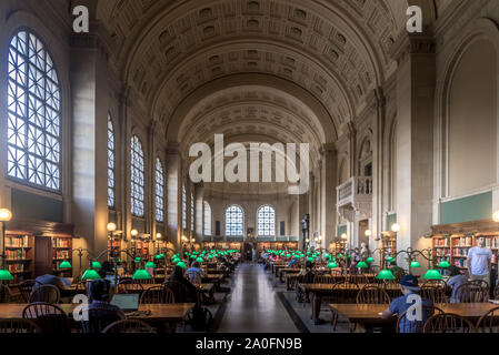 Boston public library main reading hall Stock Photo - Alamy