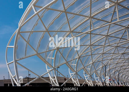 Architectural complex structure, structural engineering. View of a roof ...