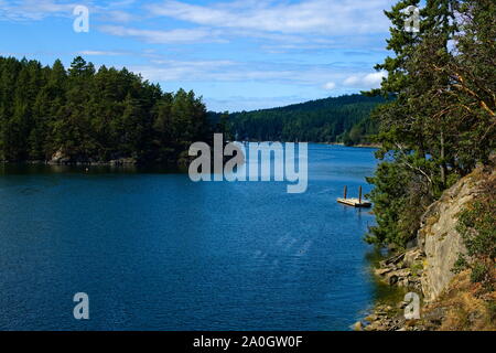 The channel between North and South Pender Islands in British Columbia ...