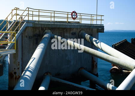 Parts of the docking structures at the BC Ferries terminal at Otter Bay ...