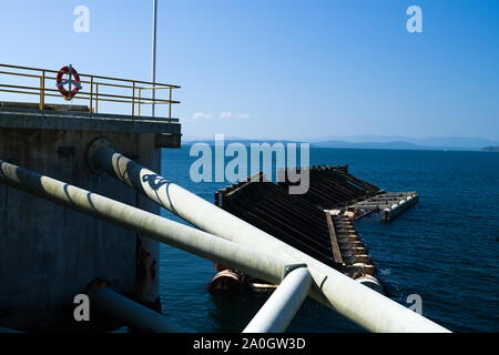 Parts of the docking structures at the BC Ferries terminal at Otter Bay ...