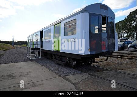Vivarail class 230 battery powered train converted from old London ...