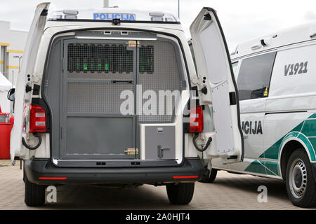 Vilnius, Lithuania - May 10: Police cars on May 10, 2019 in Vilnius ...