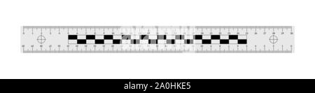 Forensic ruler for measuring crime evidence and gathering a clues Stock ...
