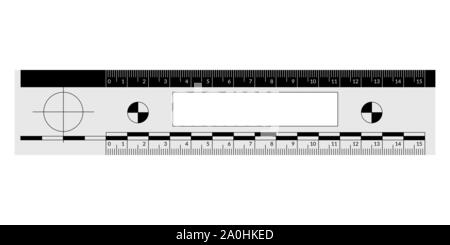 Forensic ruler for measuring crime evidence and gathering a clues Stock ...