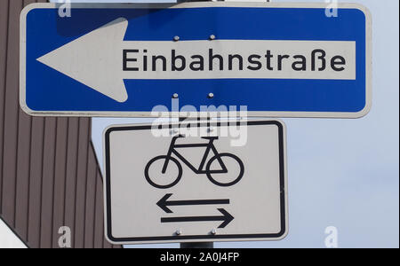 Einbahnstrasse (meaning One way in german) traffic sign Stock Photo - Alamy