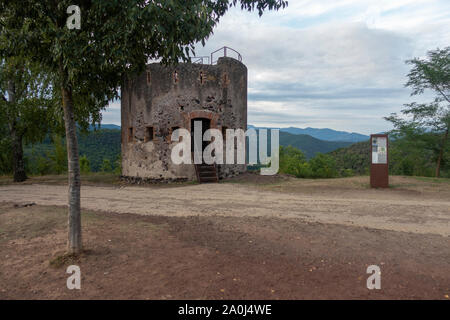 Climbing an Olot volcano in the province of Girona, Spain Stock Photo ...