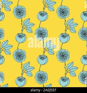 Seamless pattern with juliet garden rose flowers, nature floral ...