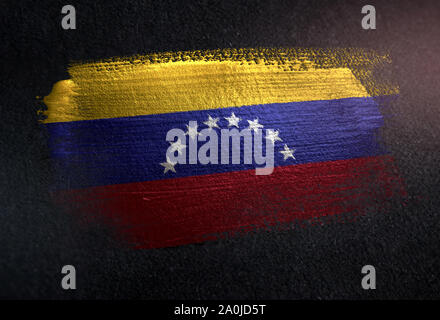 Venezuela flag on abstract stroke brush background Stock Photo - Alamy