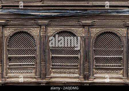 Kathmandu, Nepal. Traditional Carved Wood Door and Windows now ...