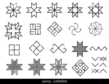 Set of ethnic Baltic Folk ancient traditional symbols Stock Vector ...