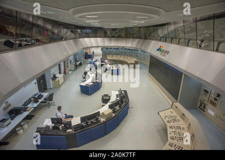 Hydroelectric dam control room interior Stock Photo - Alamy