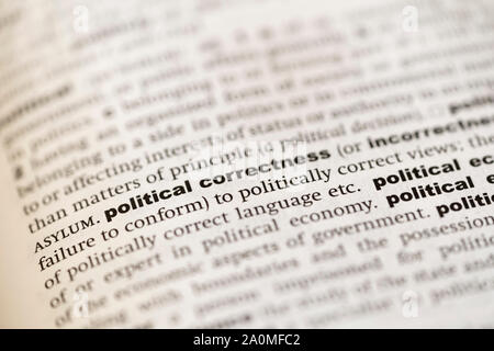 A dictionary page showing the words Political Correctness Stock Photo ...