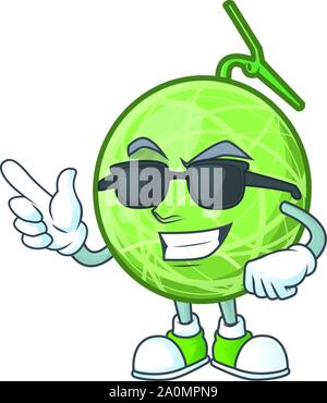 Super cool melon cartoon character on white background vector ...