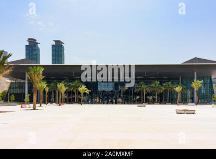Views of the forecourt of the Doha Exhibition and Convention Center ...
