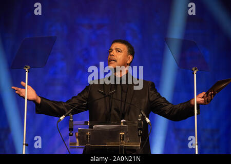 Sky Sports presenter Chris Kamara (r) and his son Jack Kamara at The ...