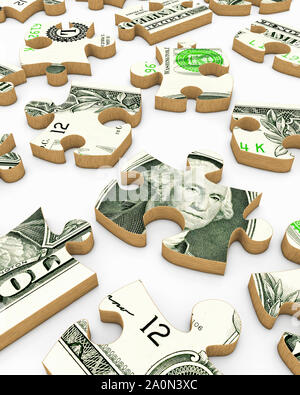 Dollar pieces of puzzle Stock Photo - Alamy