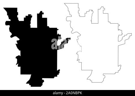 Modern City Map - Spokane Washington city of the USA with neighborhoods ...