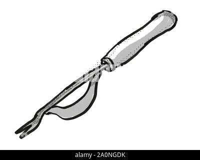 Hand Weeder Cartoon Retro Drawing Stock Photo - Alamy