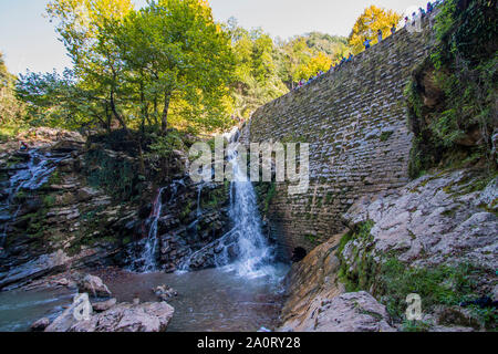 Karasu mineral river waterfall, Sakarya, Turkey (Turkish Karasu Maden ...