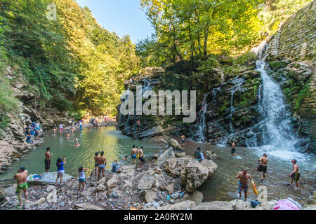 Karasu mineral river waterfall, Sakarya, Turkey (Turkish Karasu Maden ...