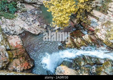 Karasu mineral river waterfall, Sakarya, Turkey (Turkish Karasu Maden ...