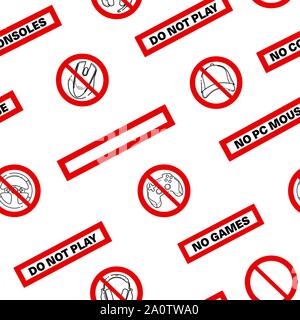 No games. No gamepad icon. No joystick sign. Forbidden gamepad icon ...