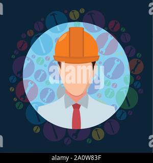 male builder avatar character vector illustration design Stock Vector ...