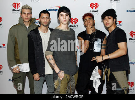 The Latin American boy band CNCO (members: Christopher Vélez, Richard ...