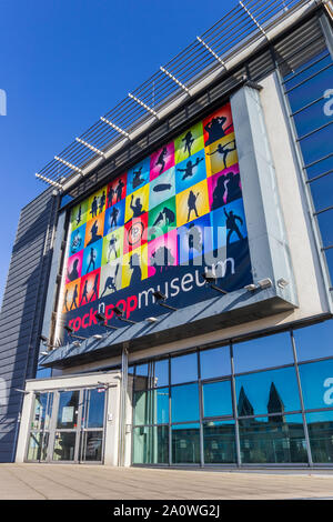 Colorful facade of the Rock and Pop museum in Gronau, Germany Stock ...