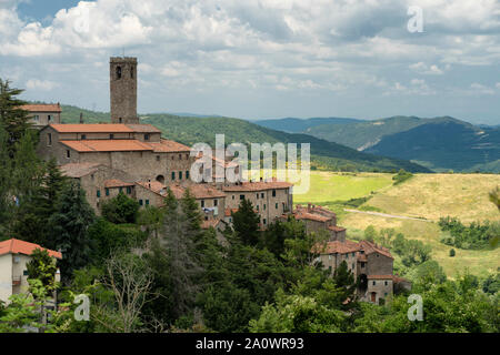 Panoramic view of Castelnuovo di Val di Cecina, Pisa, Tuscany, Italy ...