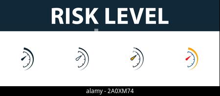 Risk level icon in flat style. Result vector illustration on white ...
